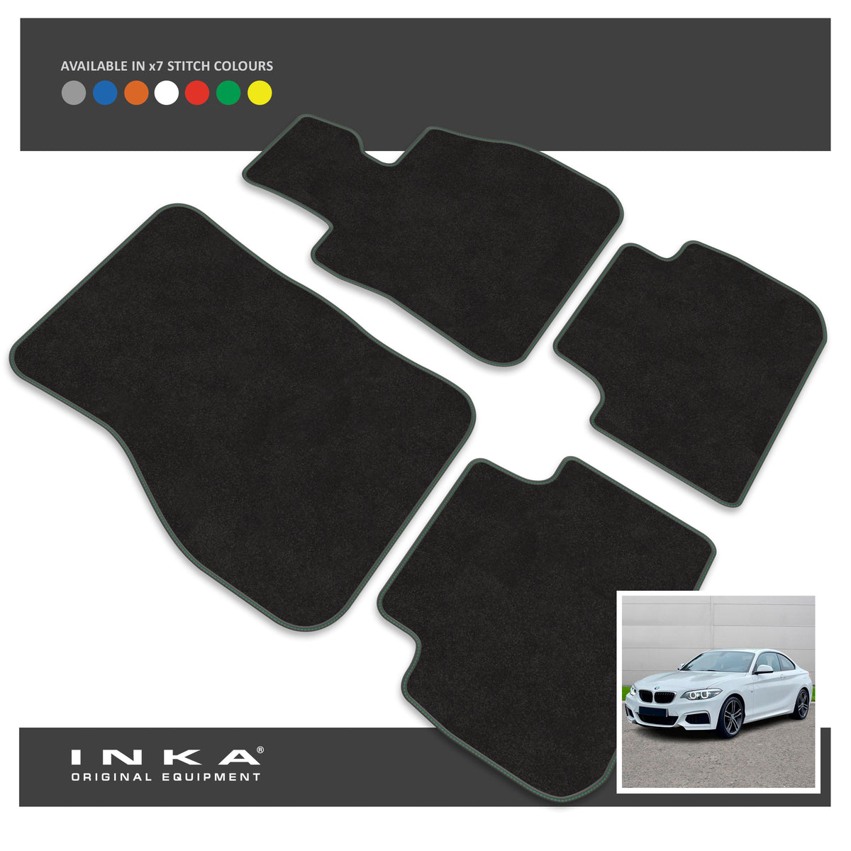 BMW 2 Series Grand Coupe F44 Front & Rear Tailored Carpet Mat with 7x ...