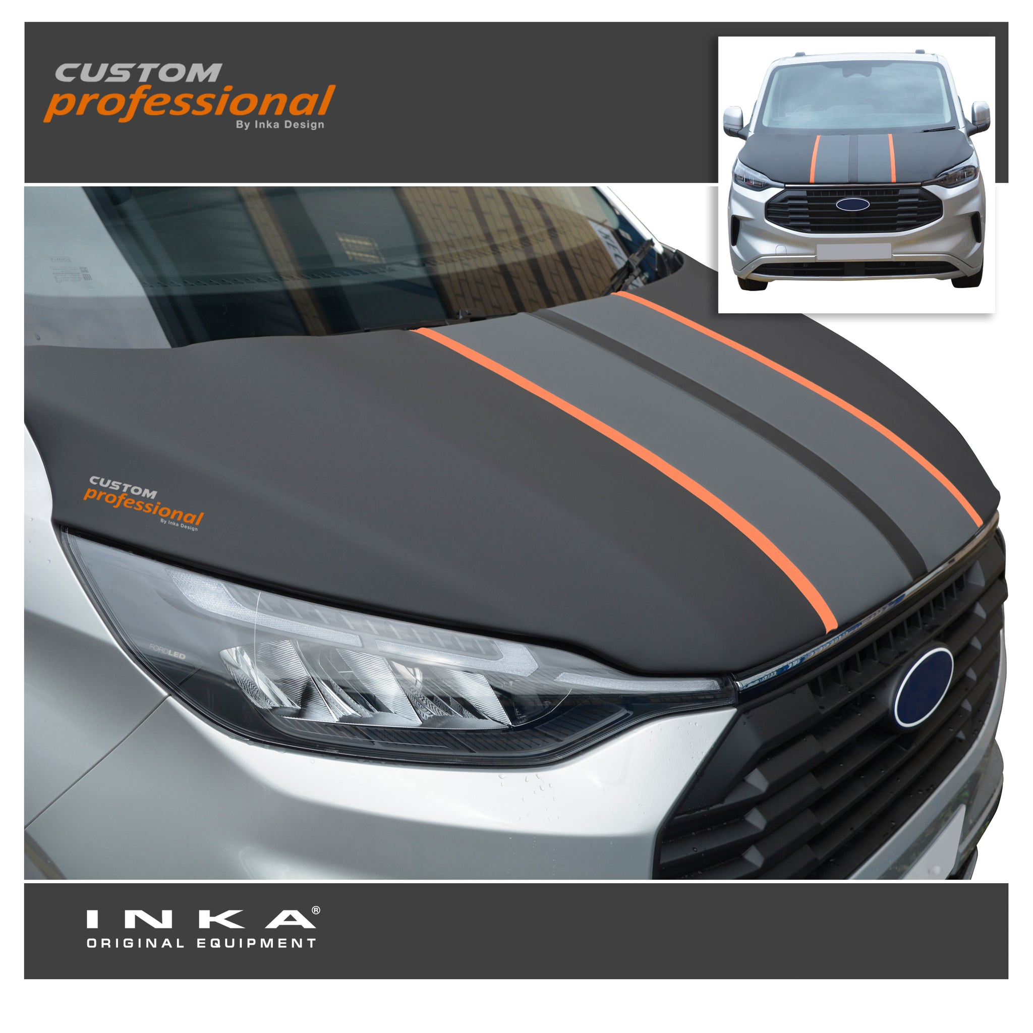 The All New Ford Transit Custom INKA Custom Professional Bonnet Cover ...