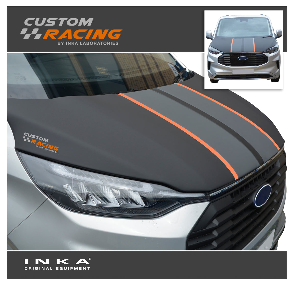 The All New Ford Transit Custom INKA Custom Racing Bonnet Cover Stone ...
