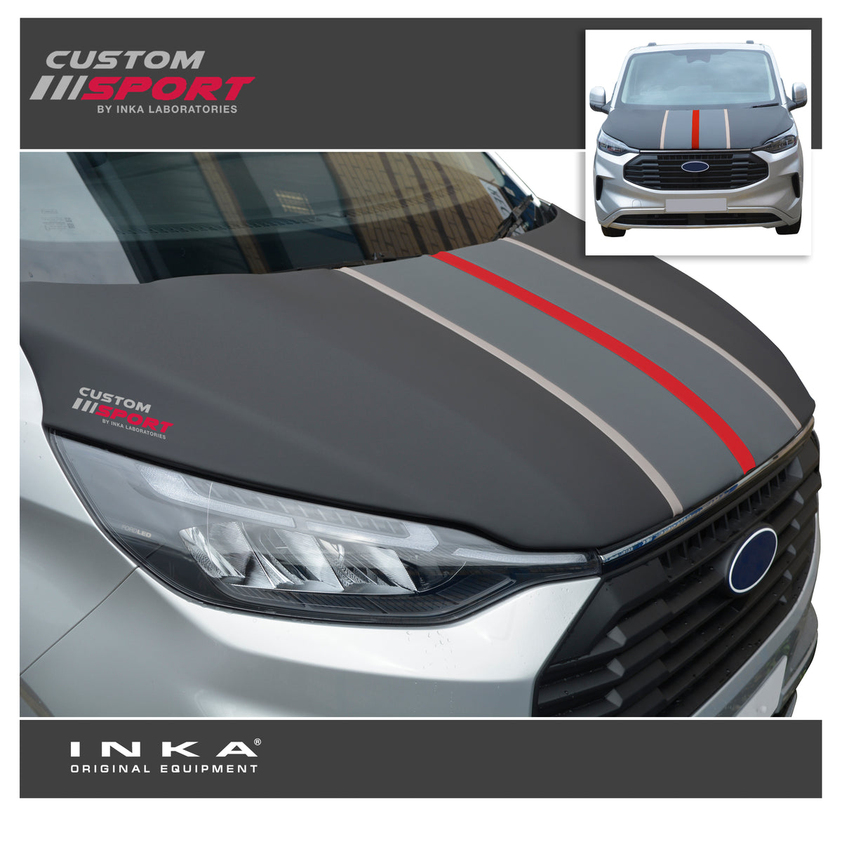 The All New Ford Transit Custom INKA Custom Sport Bonnet Cover Stone C ...