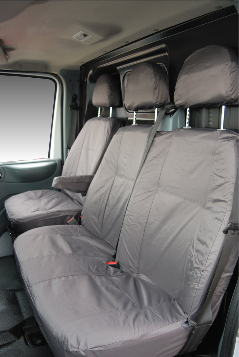 Ford Transit MK7/MK6 Tailored Waterproof Seat Covers Front Set 1+2 Gre ...
