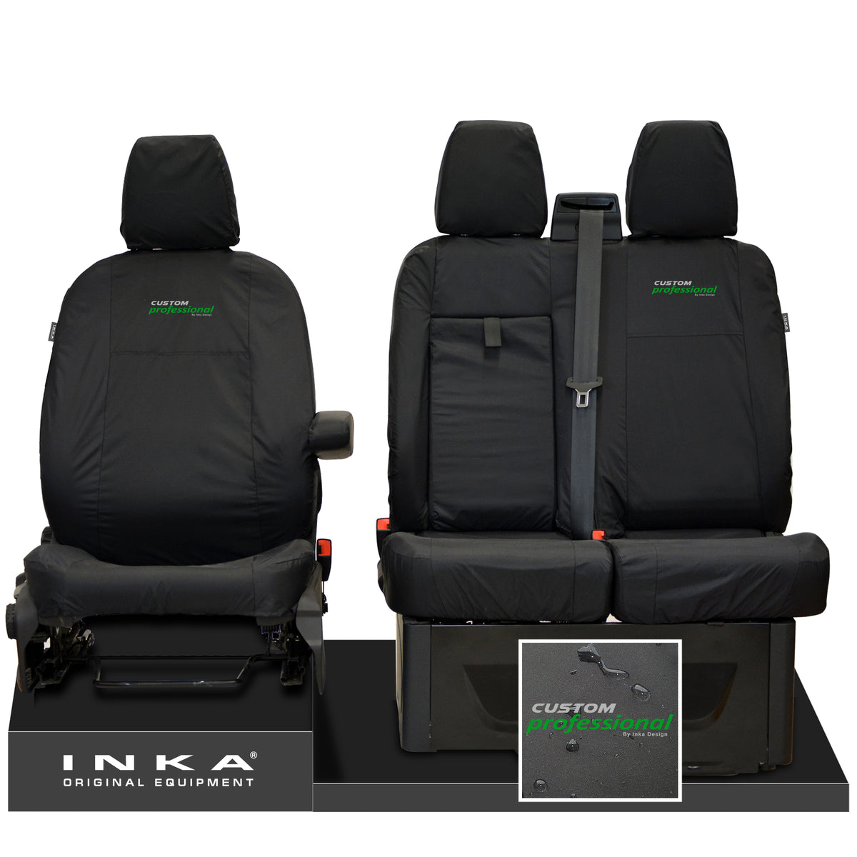 Ford Transit Custom INKA Front Set 1+2 Tailored Waterproof Seat Covers ...