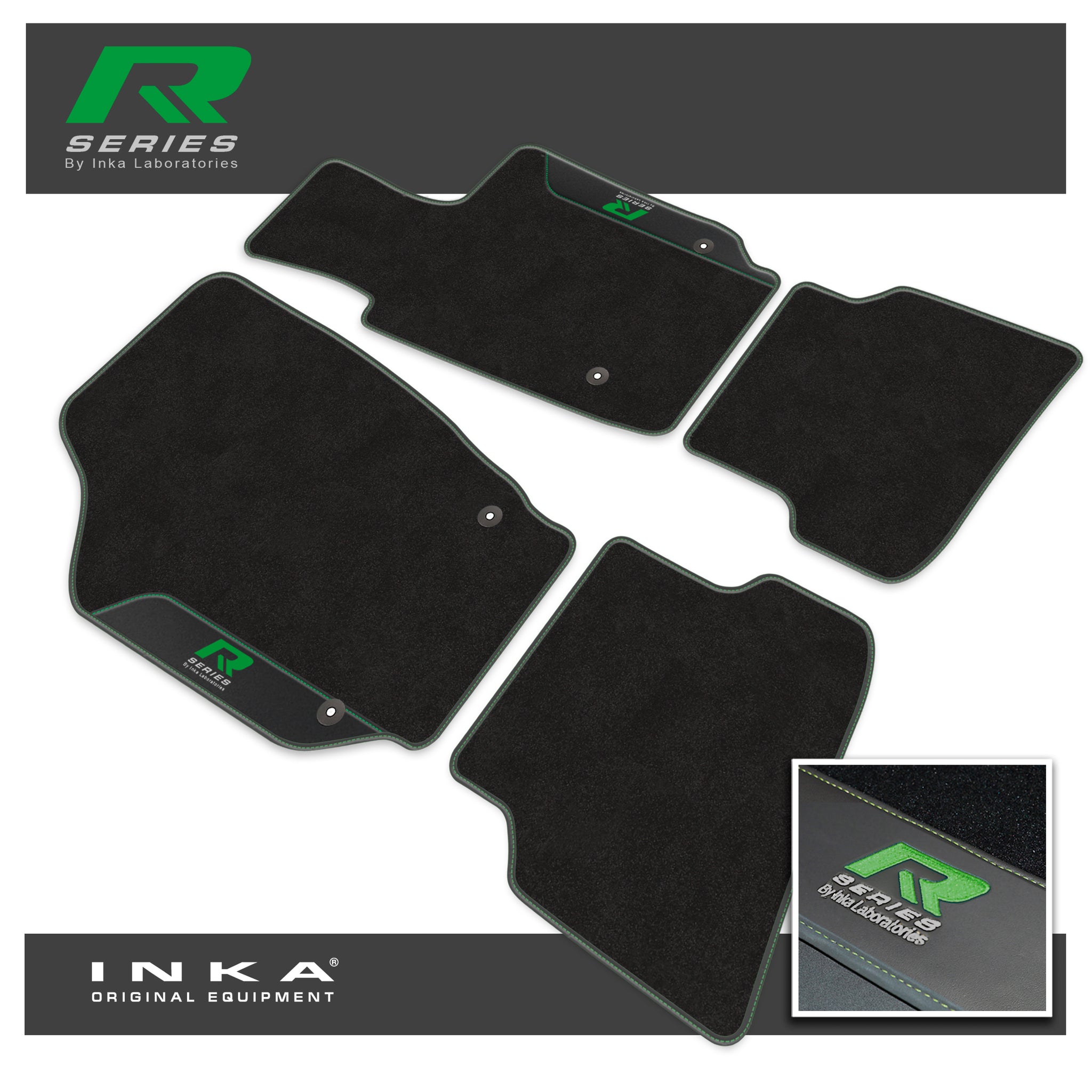 VW Polo Car Mats Front Rear Set with Premium Carpet OEM Leathere Inka Corp